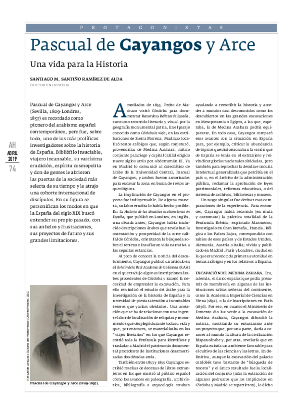 (PDF) Pascual de Gayangos y Arce: Una vida para la Historia