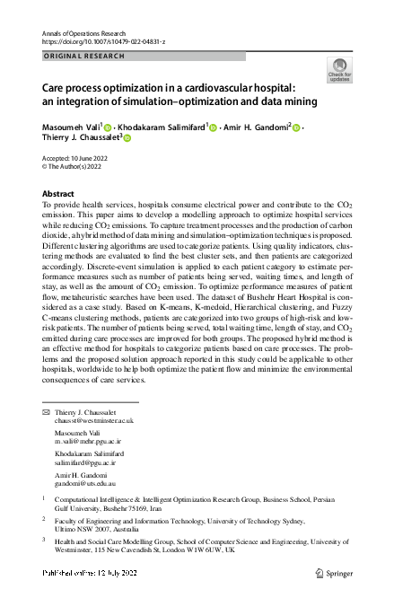 (PDF) Care process optimization in a cardiovascular hospital: an ...