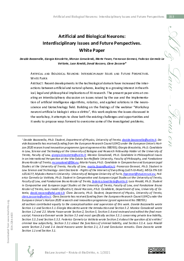 (PDF) Artificial and Biological Neurons: Interdisciplinary Issues and ...