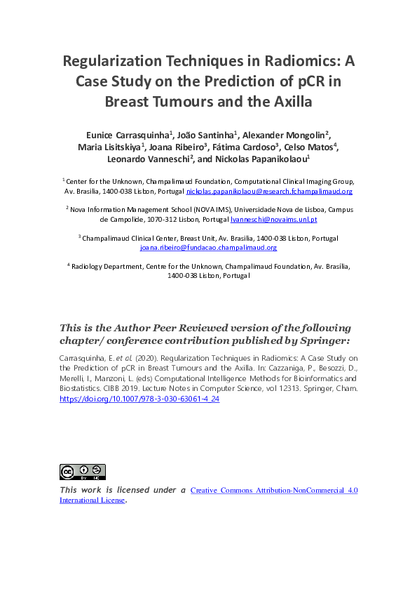 (PDF) Regularization Techniques in Radiomics: A Case Study on the Prediction of pCR in Breast ...