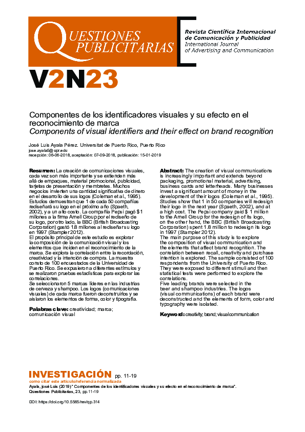 (PDF) Components of visual identifiers and their effect on brand ...