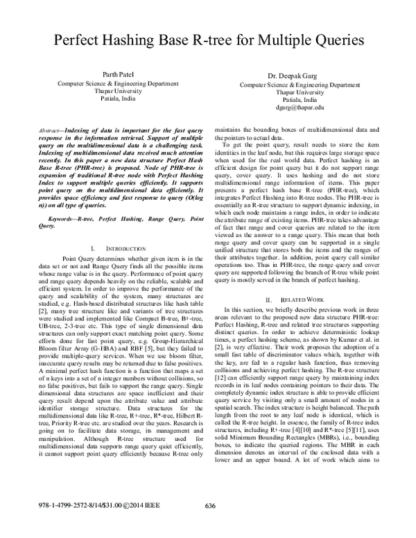 (PDF) Perfect Hashing Base R-tree for multiple queries | Parth Patel ...