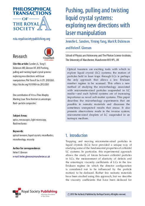 (PDF) Pushing, pulling and twisting liquid crystal systems: exploring ...