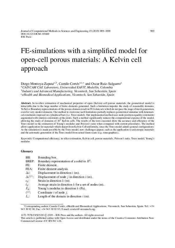 (PDF) FE-simulations with a simplified model for open-cell porous ...