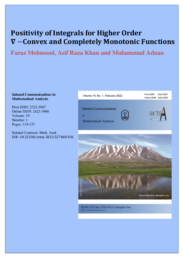 Pdf Positivity Of Integrals For Higher Order ∇−convex And Completely