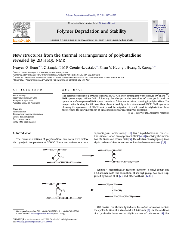 (PDF) New structures from the thermal rearrangement of polybutadiene ...