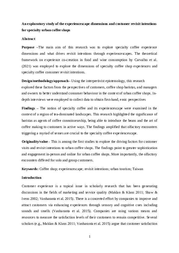 (PDF) An exploratory study of the experiencescape dimensions and ...