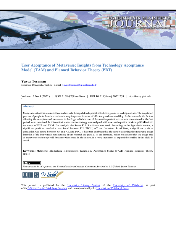(PDF) User Acceptance of Metaverse: Insights from Technology Acceptance ...