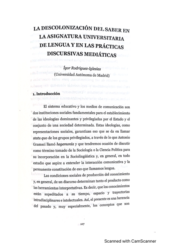 (PDF) Rodríguez-Iglesias, Í. (2021). «La descolonización del saber en la asignatura ...