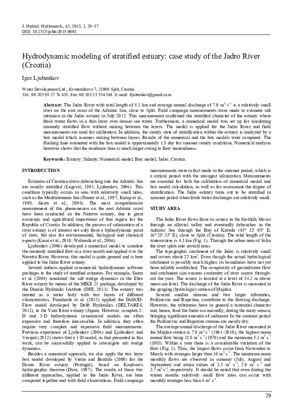 (PDF) Hydrodynamic modeling of stratified estuary: case study of the ...