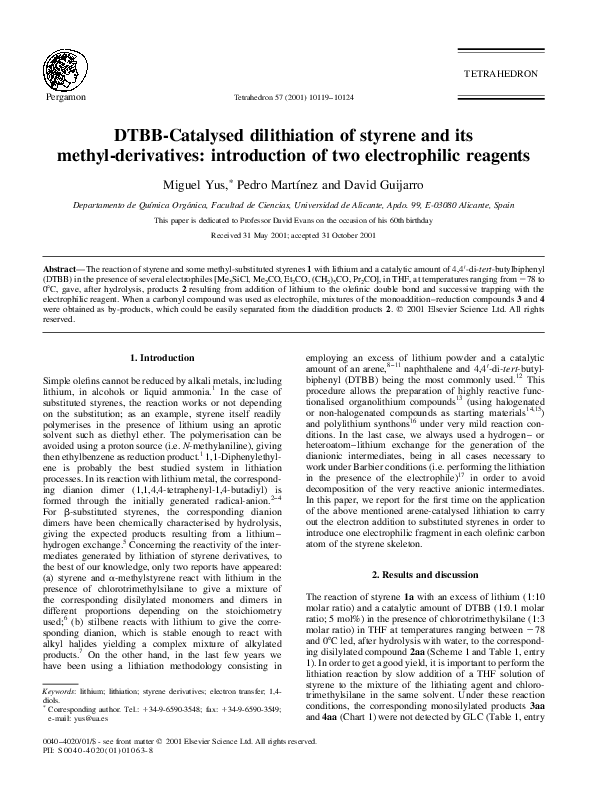 (PDF) DTBB-Catalysed dilithiation of styrene and its methyl-derivatives ...