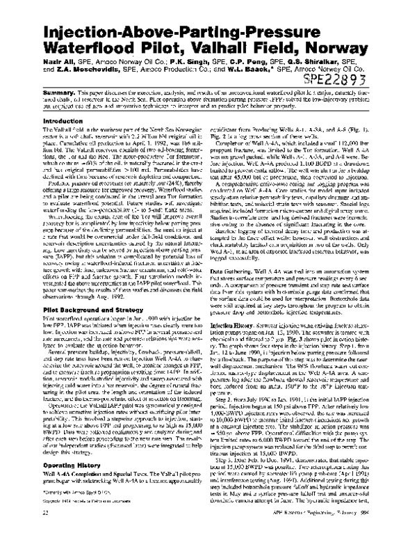 (PDF) Injection-Above-Parting-Pressure Waterflood Pilot, Valhall Field ...