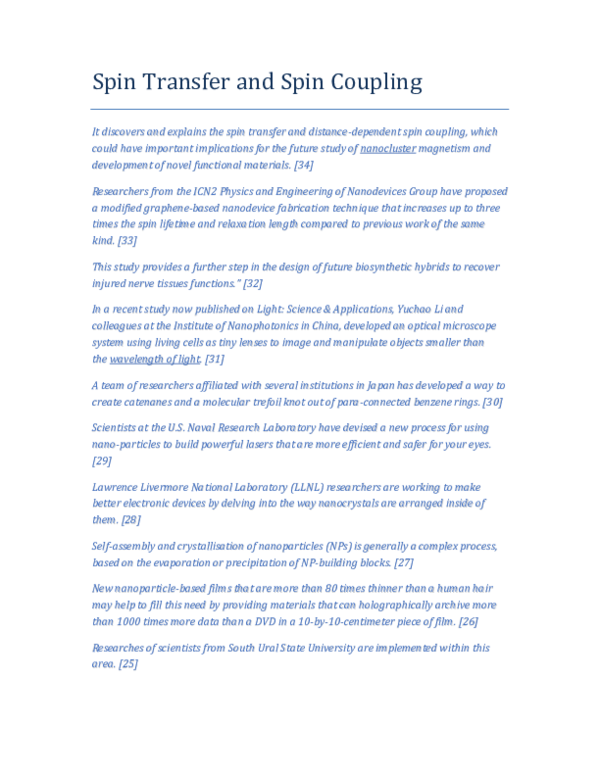 (PDF) Spin Transfer and Spin Coupling | George Rajna - Academia.edu