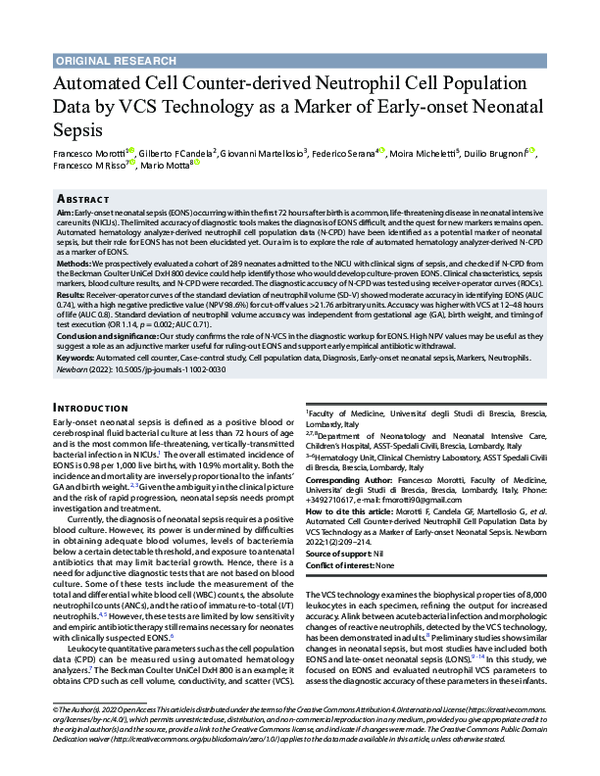 (PDF) Automated Cell Counter-derived Neutrophil Cell Population Data by ...