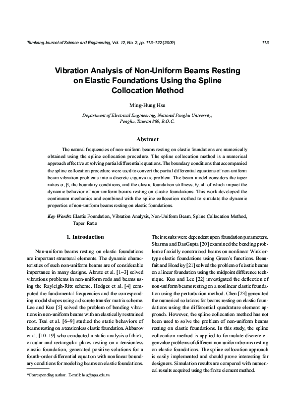 (PDF) Mechanical analysis of non-uniform beams resting on nonlinear elastic foundation by the ...