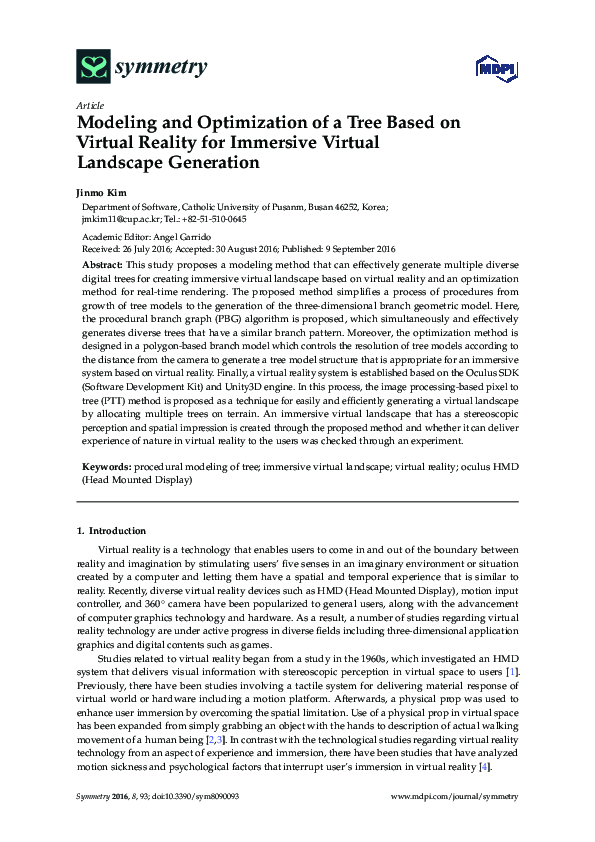 (PDF) Modeling and Optimization of a Tree Based on Virtual Reality for ...