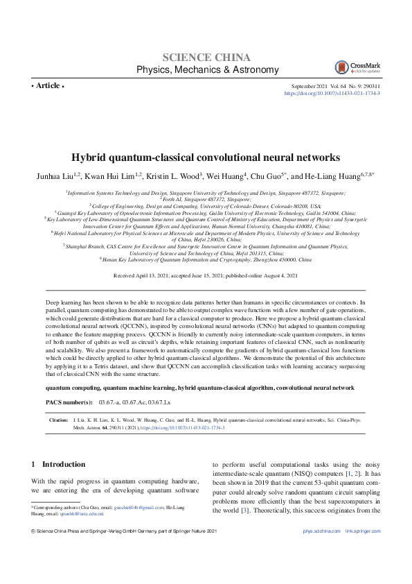 (PDF) Hybrid quantum-classical convolutional neural networks | 楚 郭 ... (PDF) Hybrid quantum-classical convolutional neural networks | 楚 郭 ...