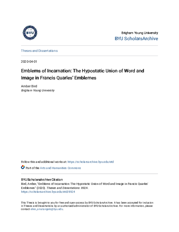 (PDF) Emblems of Incarnation: The Hypostatic Union of Word and Image in ...