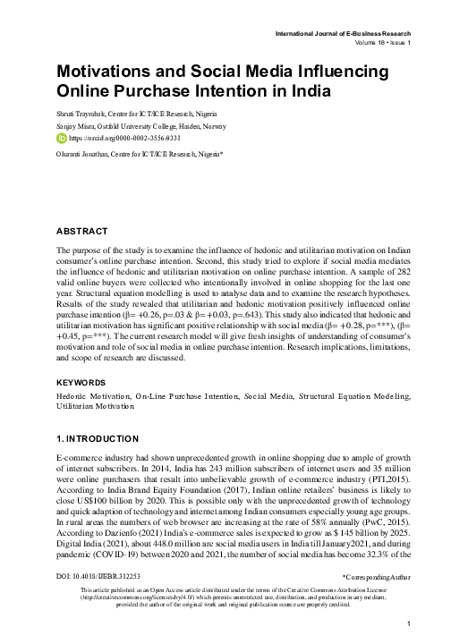 (PDF) Motivations and Social Media Influencing Online Purchase ...