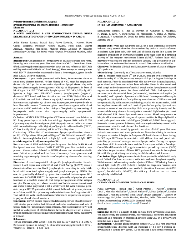 Pdf Chronic Granulomatous Disease Case Series