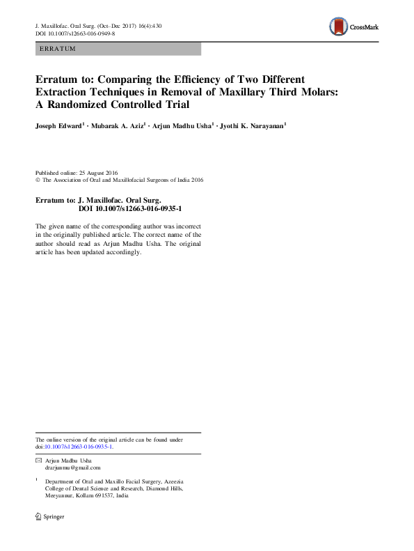 Pdf Erratum To Comparing The Efficiency Of Two Different Extraction