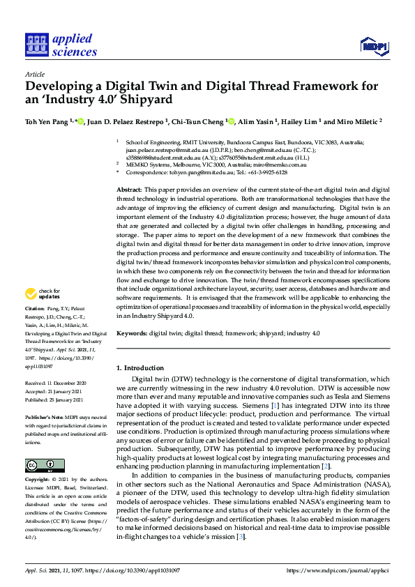 (PDF) Paper 15: Developing a Digital Twin and Digital Thread Framework ...
