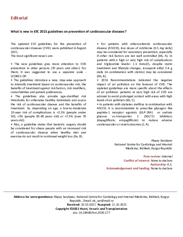 (PDF) What is new in ESC 2021 guidelines on prevention of ...
