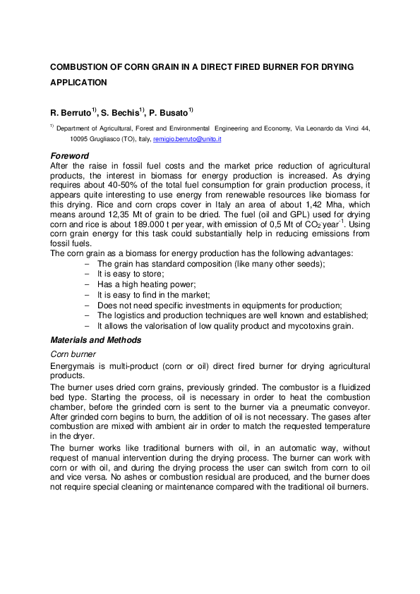 (PDF) Combustion of Corn Grain in a Direct Fired Burner for Drying ...