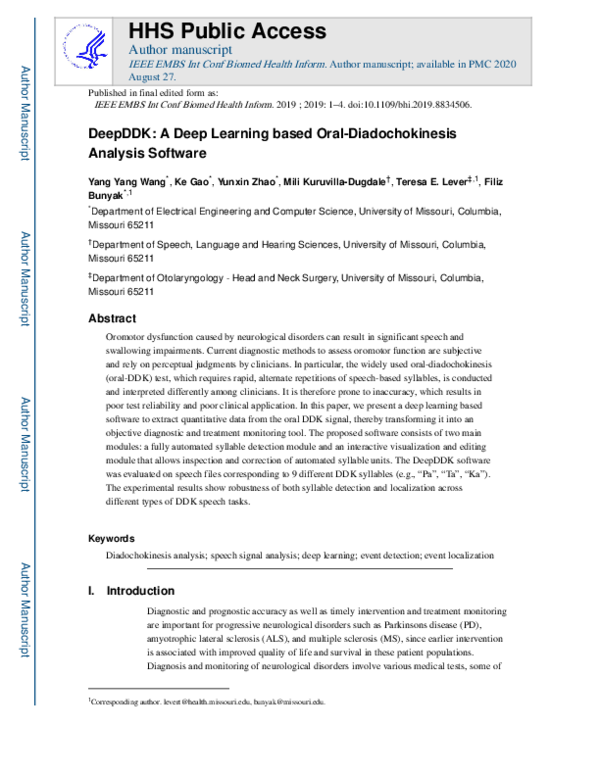 (PDF) DeepDDK: A Deep Learning based Oral-Diadochokinesis Analysis Software