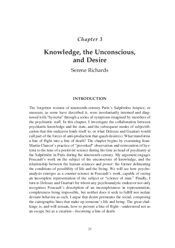 (PDF) Knowledge, Desire and the Unconscious (2022)