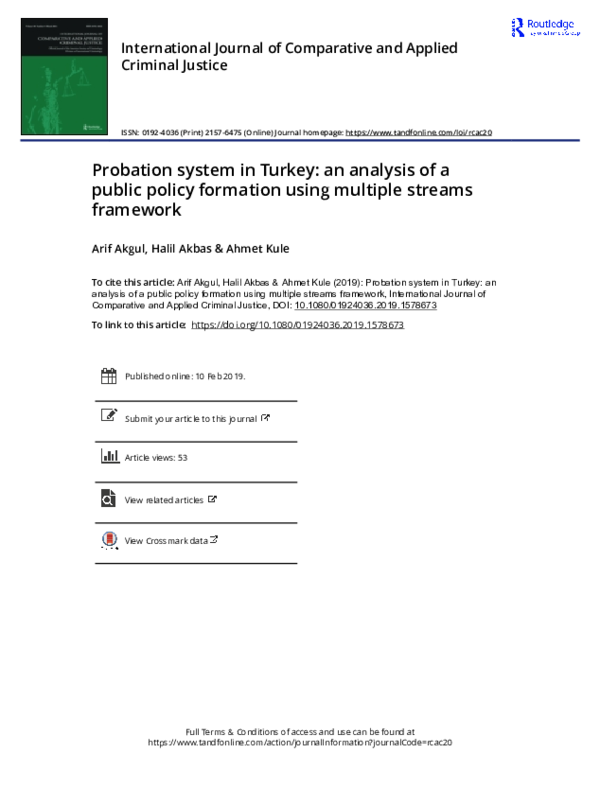 (PDF) Probation system in Turkey: an analysis of a public policy ...