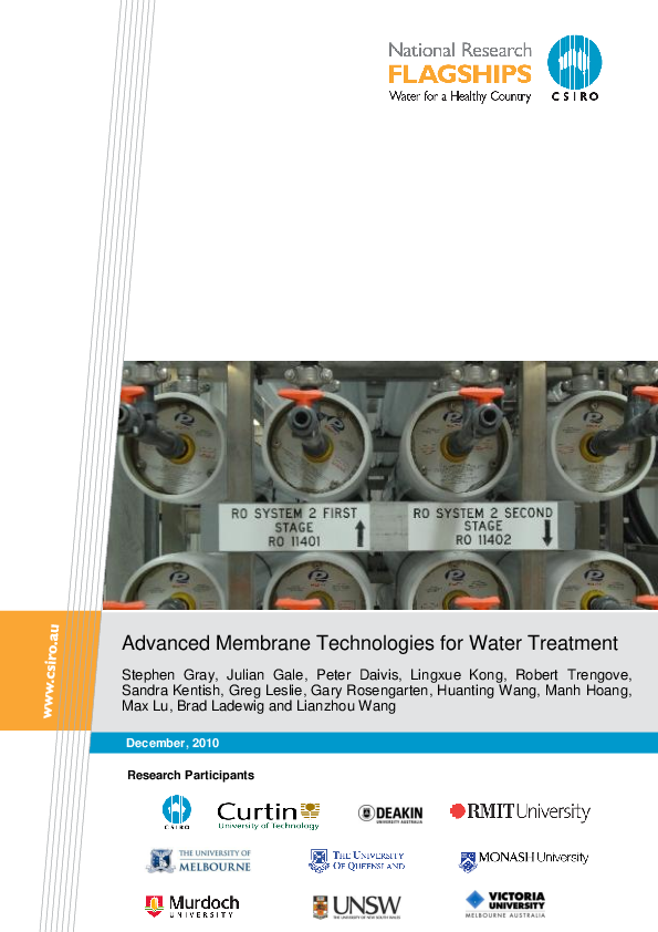 (PDF) Advanced membrane technologies for water treatment