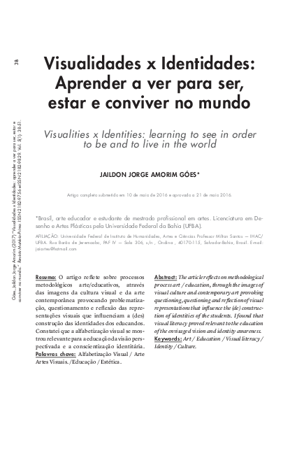(PDF) Visualities x identities : learning to see in order to be and to ...