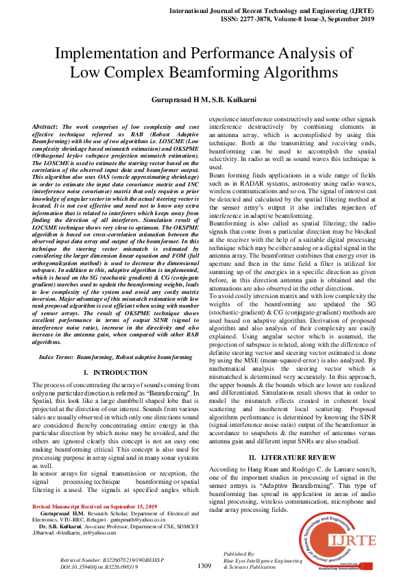 (PDF) Implementation and Performance Analysis of Low Complex ...