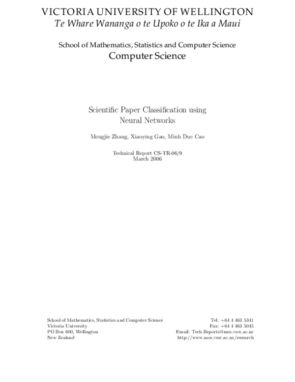 (PDF) Scientific Paper Classification using Neural Networks
