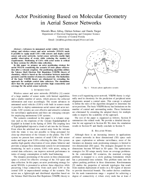 (PDF) Actor positioning based on molecular geometry in aerial sensor networks