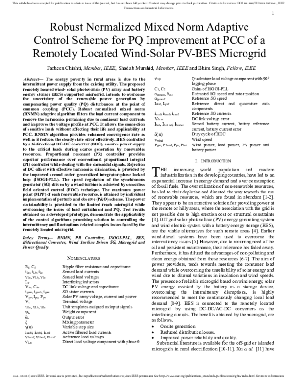 (PDF) Robust Normalized Mixed-Norm Adaptive Control Scheme for PQ ...