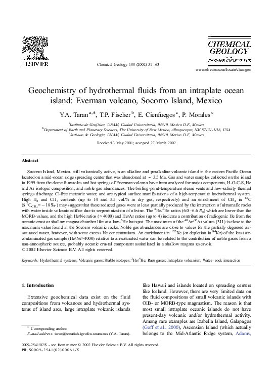(PDF) Geochemistry of hydrothermal fluids from an intraplate ocean ...