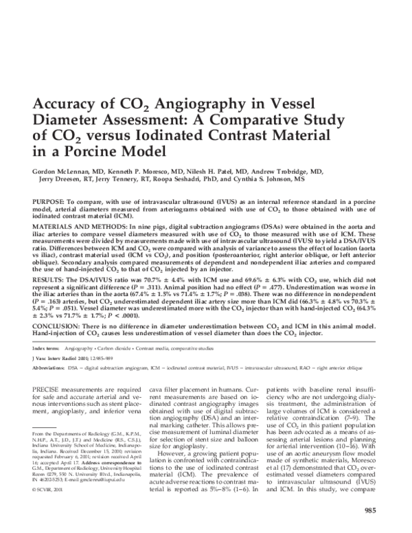 (PDF) Accuracy of CO2 Angiography in Vessel Diameter Assessment: A ...