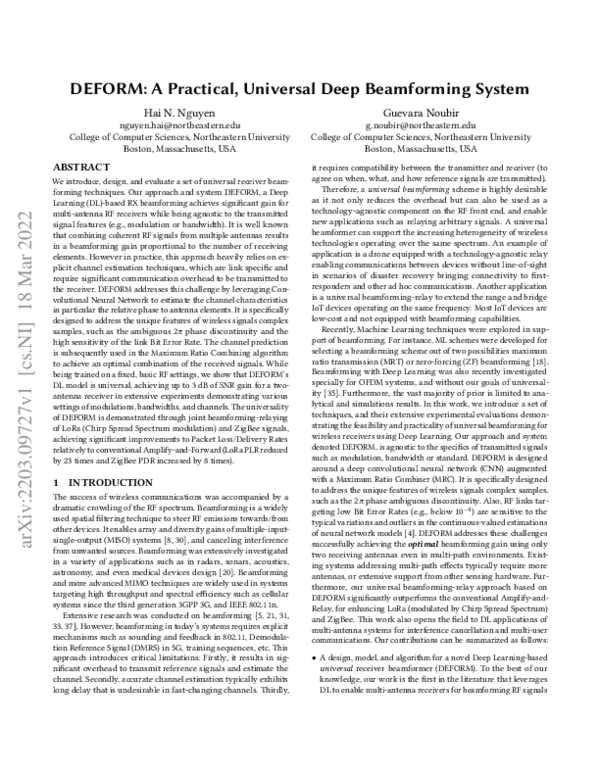(PDF) DEFORM: A Practical, Universal Deep Beamforming System | Hai Nguyen - Academia.edu