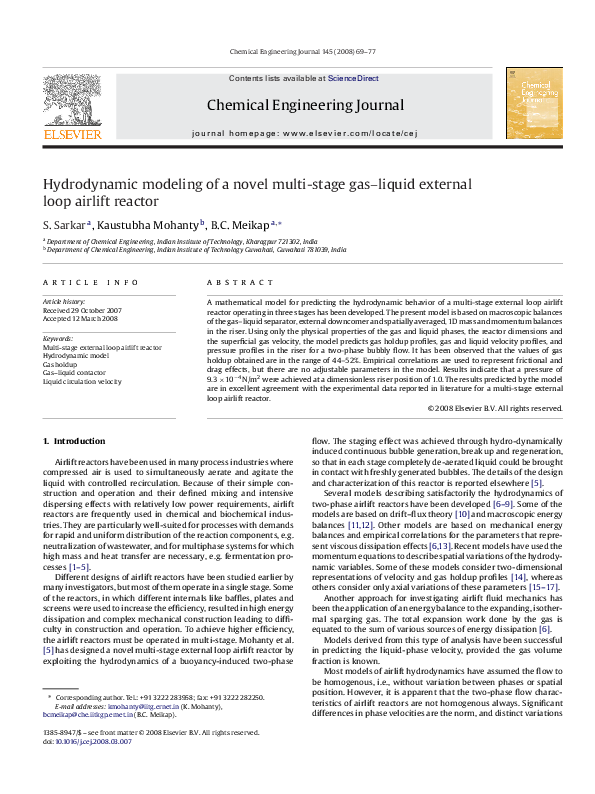 (PDF) Hydrodynamic modeling of a novel multi-stage gas–liquid external ...