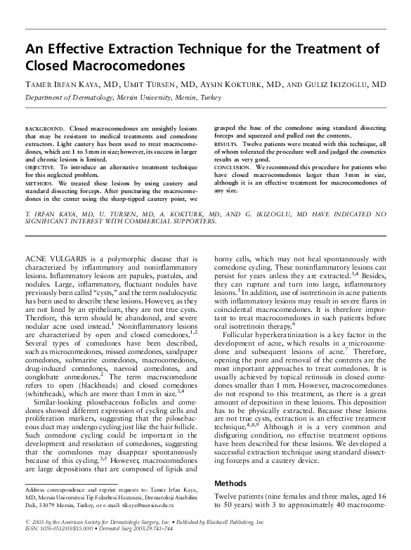 (PDF) An Effective Extraction Technique for the Treatment of Closed ...