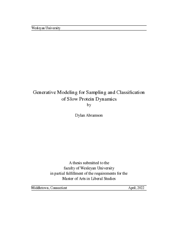 (PDF) Generative Modeling for Sampling and Classification of Slow ...