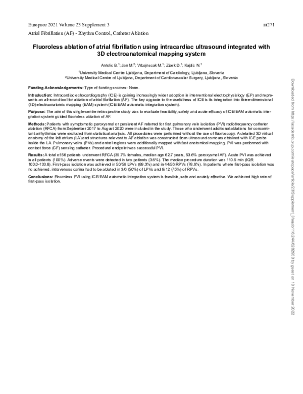 (PDF) Fluoroless ablation of atrial fibrillation using intracardiac ultrasound integrated with ...