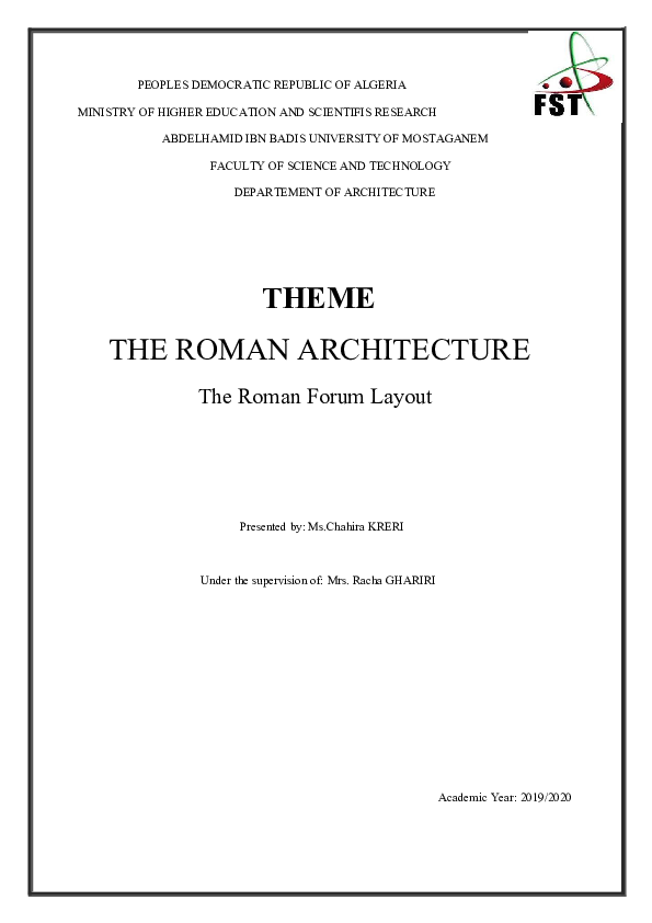 (DOC) The Roman Forum Layout