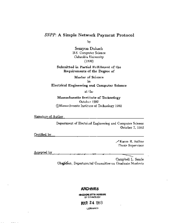 (PDF) SNPP: A simple network payment protocol
