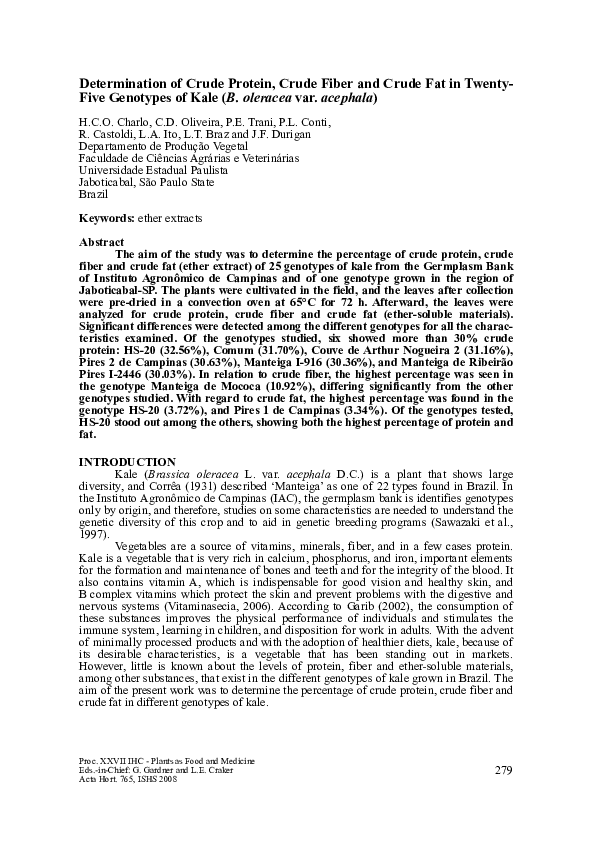 (PDF) Determination of Crude Protein, Crude Fiber and Crude Fat in ...