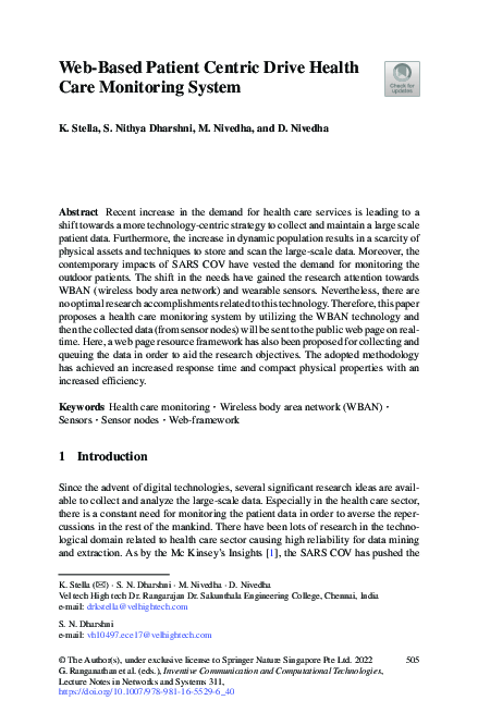 (PDF) Web-Based Patient Centric Drive Health Care Monitoring System | Dr.K.Stella Asso Prof ...