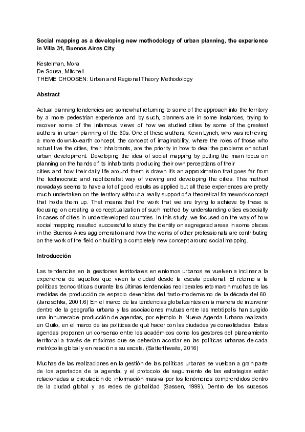 (PDF) Social mapping as a developing new methodology of urban planning ...