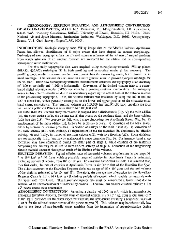 (PDF) Chronology, Eruption Duration, and Atmospheric Contribution of ...